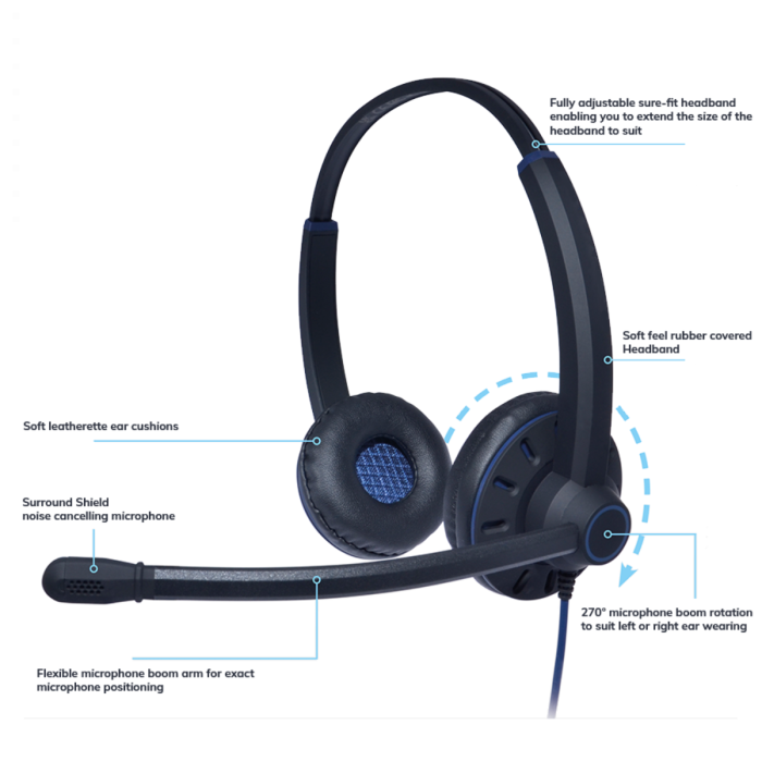 Everyday Binaural Headset with Connection Lead